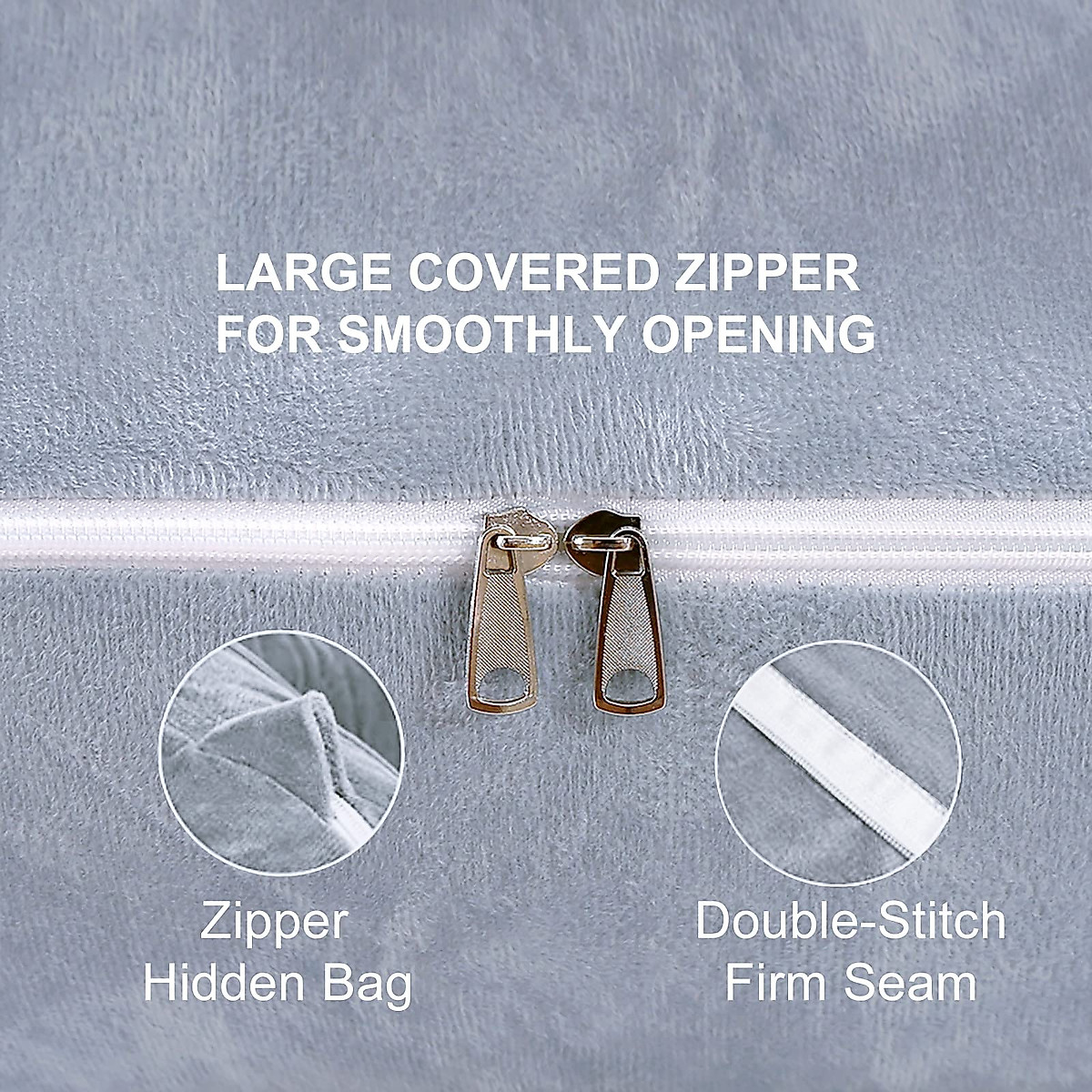 SLIGUY Pregnancy Pillow Cover U Shaped, 57-Inch Replacement Pillowcase, Used for Maternity Pillows, 100% Velvet, Double Zipper Stretch Fabric, Super Soft, Universal Type