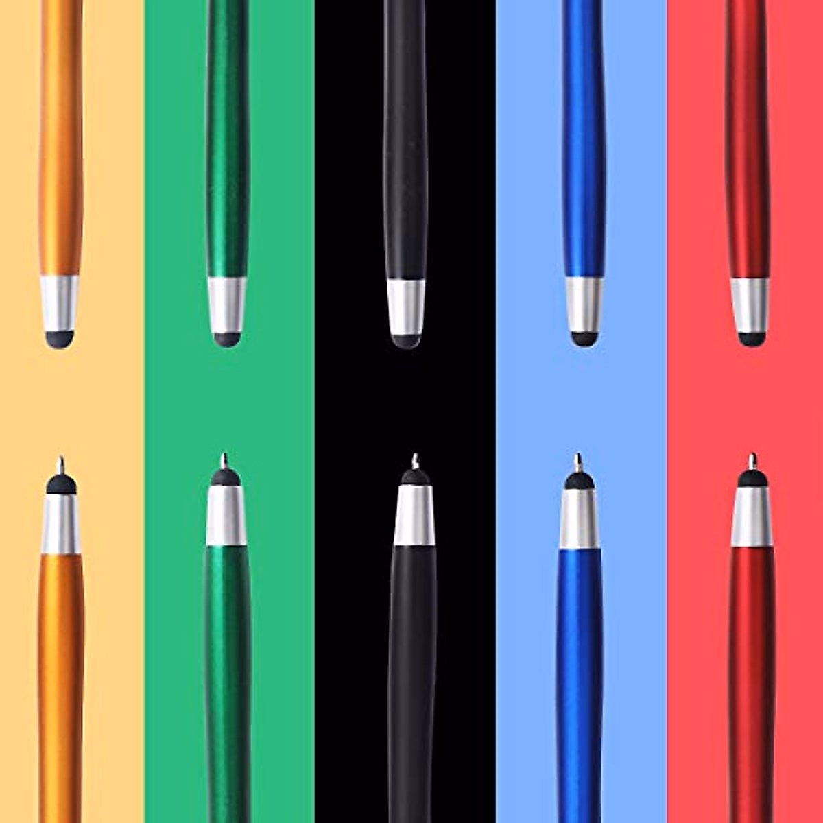 Ballpoint Pens Stylus Pens for Touch Screens Medium Point Black Ink Writing Pen 2 in 1 Office Pen with Stylus Tips for iPhone iPad (5 Count)