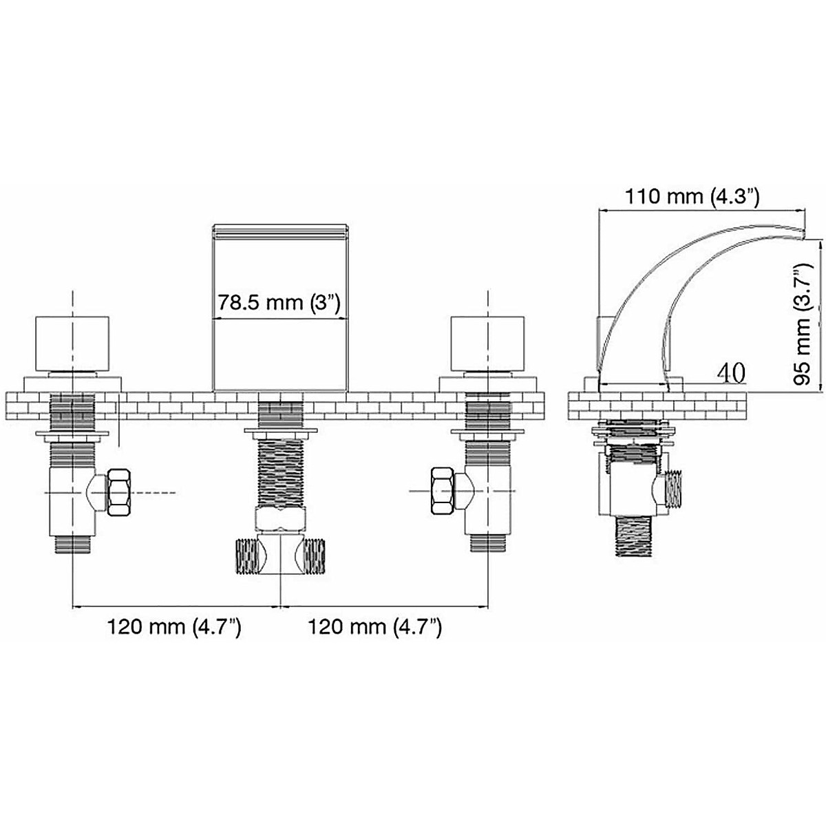 MOSSON LED Bathroom Faucet Brass Bathroom Sink Faucet 3 Hole 8 Inch Basin Mixer Tap Gold Bath Faucet 2 Crystal Knobs Vanity Lavatory Faucet for Bathroom
