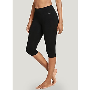 Jockey Women's Activewear Cotton Stretch Capri Legging, Black, M