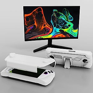 JDDWIN Full Case for ASUS Rog Ally 2023, Protective Case Skin with Detachable Front Shell Cover and Kickstand for Rog Ally,Shockproof/Non-Slip/Anti-Collision (White)
