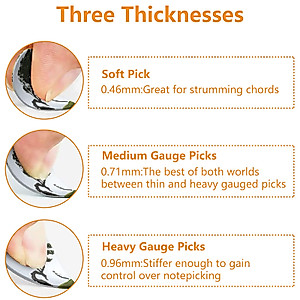 Custom Guitar Picks 6-pack Personalized Guitar Pick Add Your Own Design Photo Text 0.46mm / 0.71mm / 0.96mm Thin, Medium, Heavy for Electric Guitar Bass