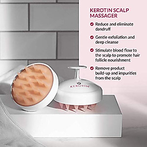 Kerotin Scalp Massager Hair Growth, Manual Soft Silicone Shampoo Brush, Handheld Scalp Massager, Scalp Scrubbie. Stimulates Hair Growth, Remove Dandruff. Waterproof