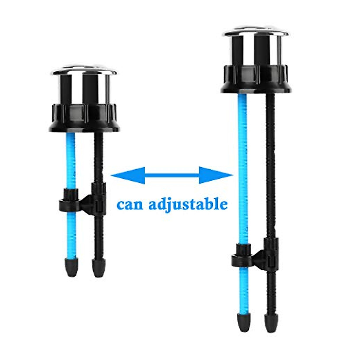 Teaayako Toilet Push Button 38mm Thread Diameter Dual Push Flushing Button Adjustable Toilet Water Tank Button,Black