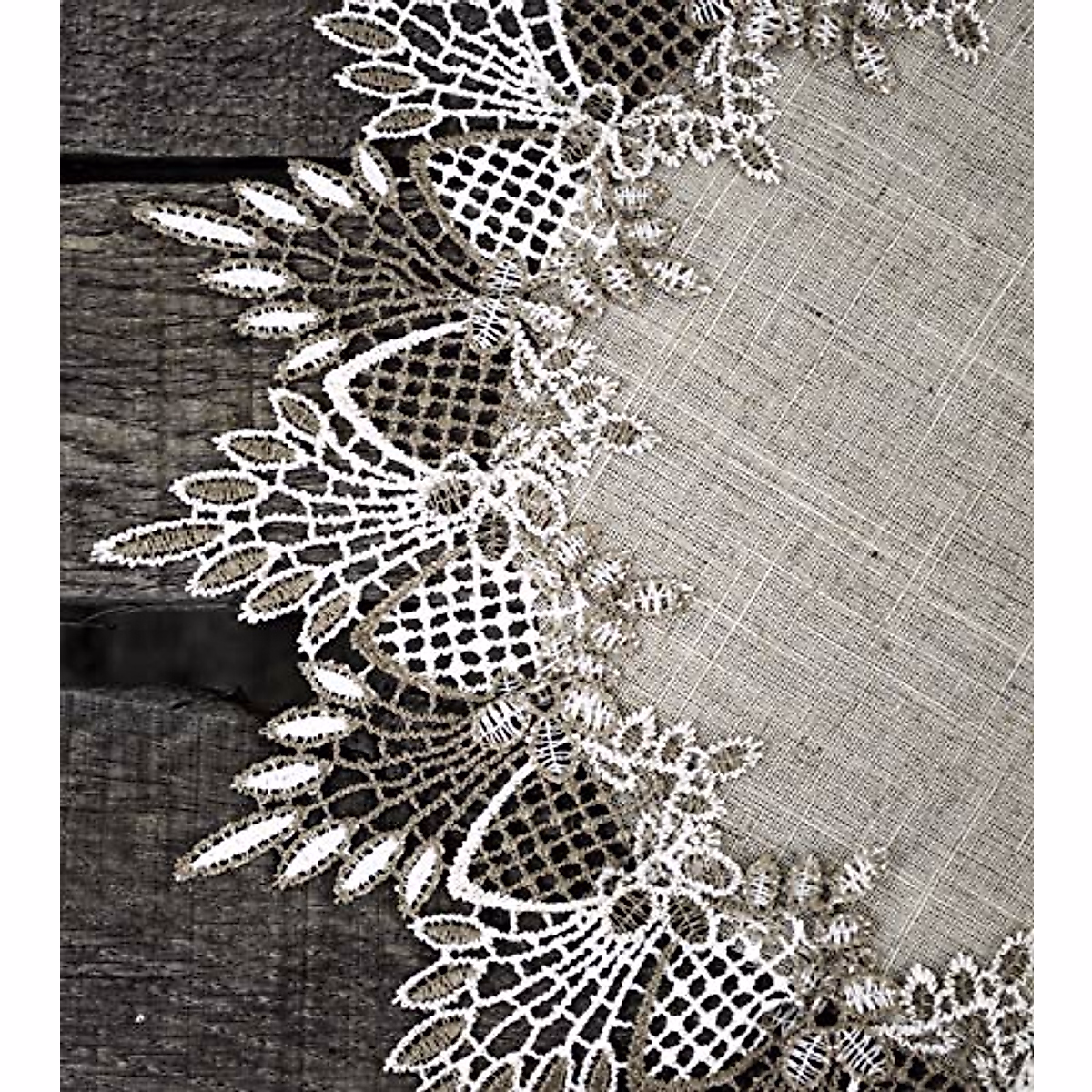 Lace Doily Neutral Earth Tones Table Topper Scarf Place Mat Round Doily (15 inch Round)