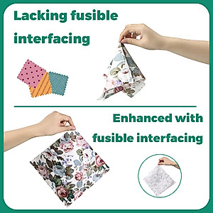 PLANTIONAL Woven Cotton Iron-On Fusible Interfacing, 16.1 inch X 10 Yards White Heavy Weight 100% Cotton Single Sided Interfacing Fabric Iron on Interfacing for fabric Sewing and DIY Crafts Supplies