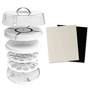 Crazy Chef Cake and Cupcake Carrier With Handle - Pie Carrier Deviled Egg Tray and Collapsible cupcake holder-Cookie Holiday Party Platter With Two Free Non Stick Baking Sheets
