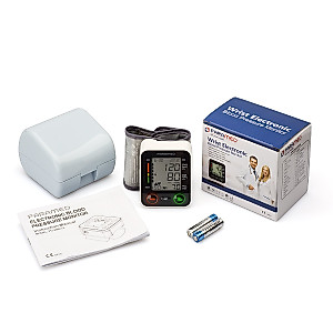 PARAMED Automatic Wrist Blood Pressure Monitor: Blood-Pressure Kit of Bp Cuff + 2AAA and Carrying case - Irregular Heartbeat Detector & 90 Readings Memory Function & Large Display