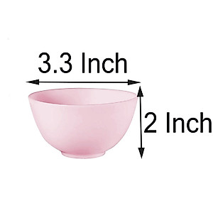 Hulless 3.3 Inch Silicone Facial Mask Mixing Bowl for Facial Mask, Mud Mask and Other Skincare Products Medium Multi colored 5 Pcs.