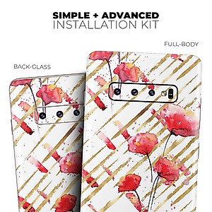 DesignSkinz Karamfila Watercolo Poppies V10 Protective Vinyl Decal Wrap Skin Cover Compatible with The Samsung Galaxy S20 (Screen Trim & Back Glass Skin)