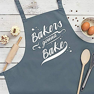 Saukore Funny Baking Aprons for Women Men, Cute Baking Gifts for Bakers, Kitchen Cooking Apron with 2 Pockets - Birthday Housewarming Mother's Day Gifts for Mom Wife Husband Dad Son Sister