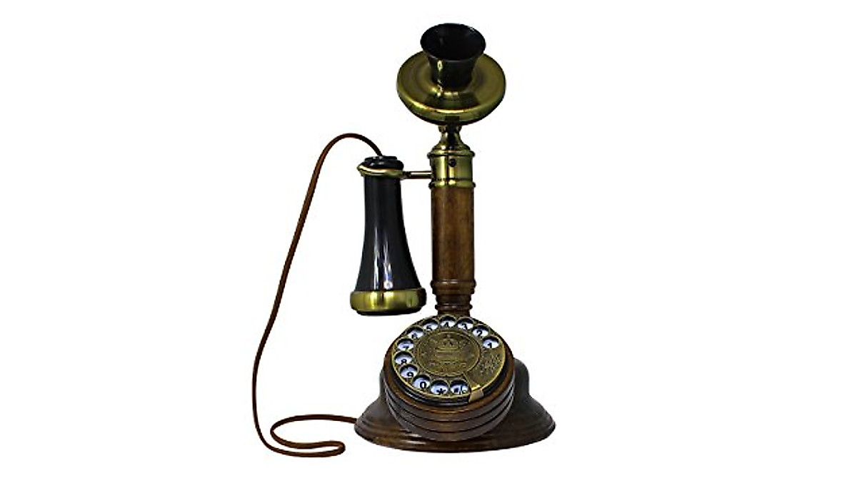 Authentic Opis 1921 Wood Retro Rotary Dial Telephone