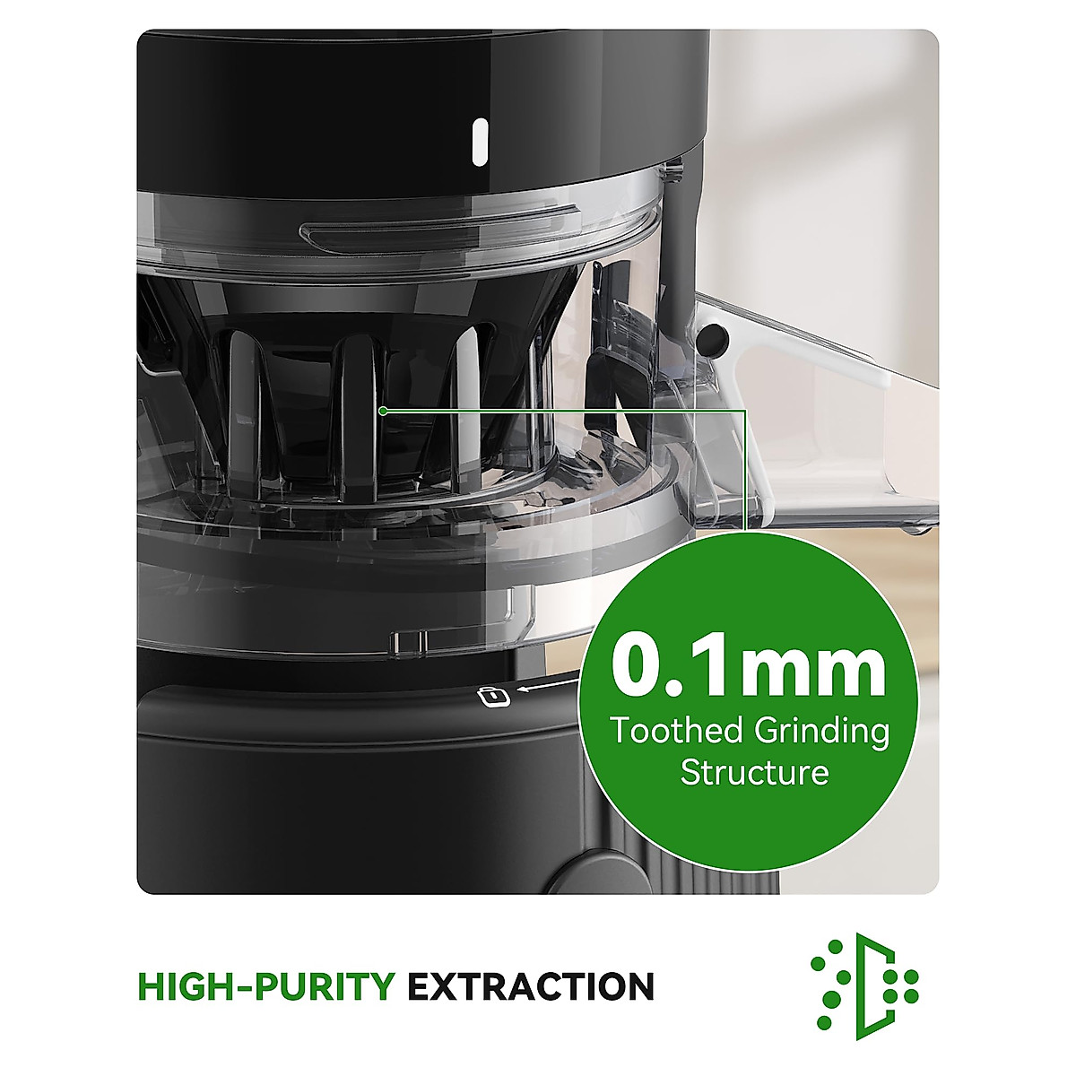 ACOQOOS Juicer Machines, Cold Press Juicer Whole Fruit and Vegetable with 4.3" Feeding Chute, Easy to Clean Juicers with 2 Cups, Masticating Juicer Black
