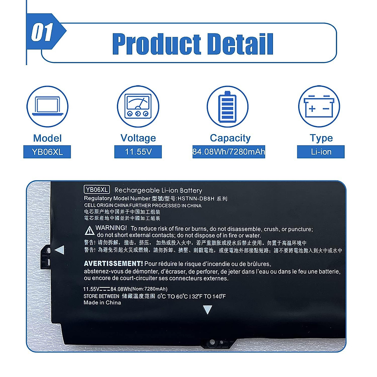 Dentsing YB06XL 928427-271 Laptop Battery Replace for HP Spectre x360 Convertible 15-CH 15-CH0XX 15-CH002TX 15-CH011DX 15-CH010TX 15-CH034NG Series Notebook 926372-855 HSTNN-DB8H TPN-Q200 YB06084XL