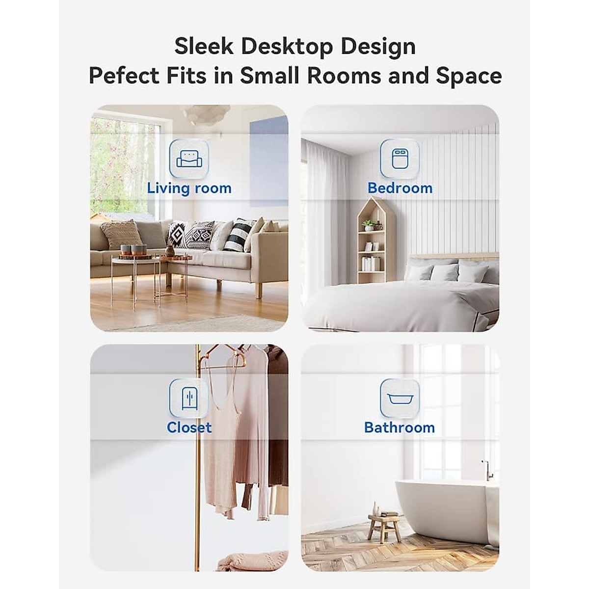 Dehumidifier - 27 oz(800ml) Small Dehumidifiers for Home Bedroom Bathroom Basements Closet RV Room, 2200 Cubic Feet Full Auto-Off Portable Electric Mini Dehumidifier for Space Up to 190 sq ft