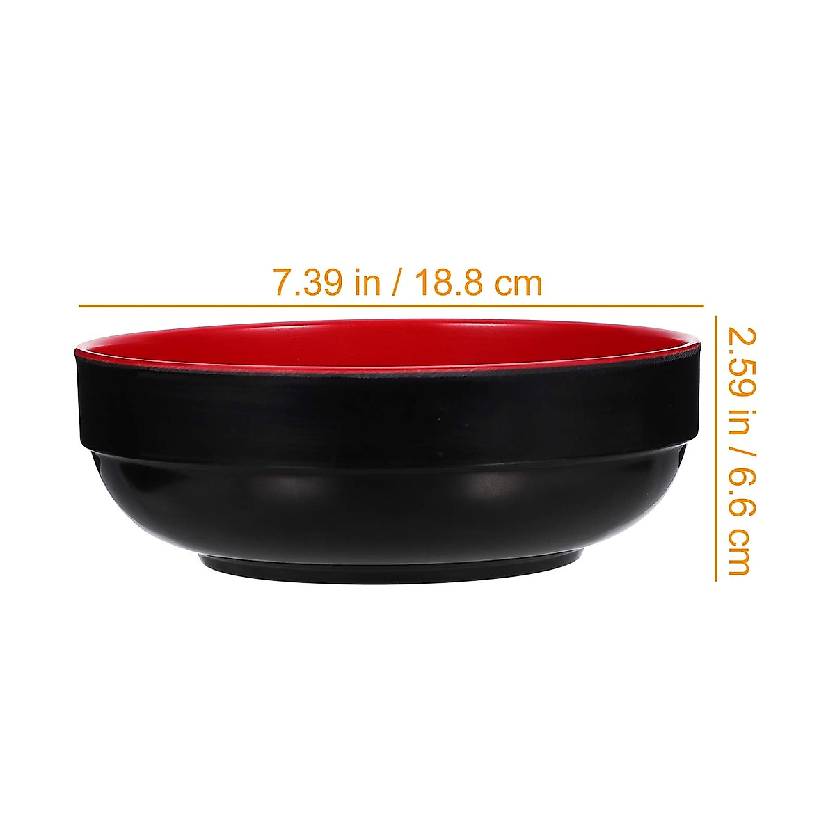 Hemoton Ramen Soup Bowls Japanese Style Wonton Dumpling Noodle Black Red Melamine Bowl Food Serving Container Bowl for Home Kitchen