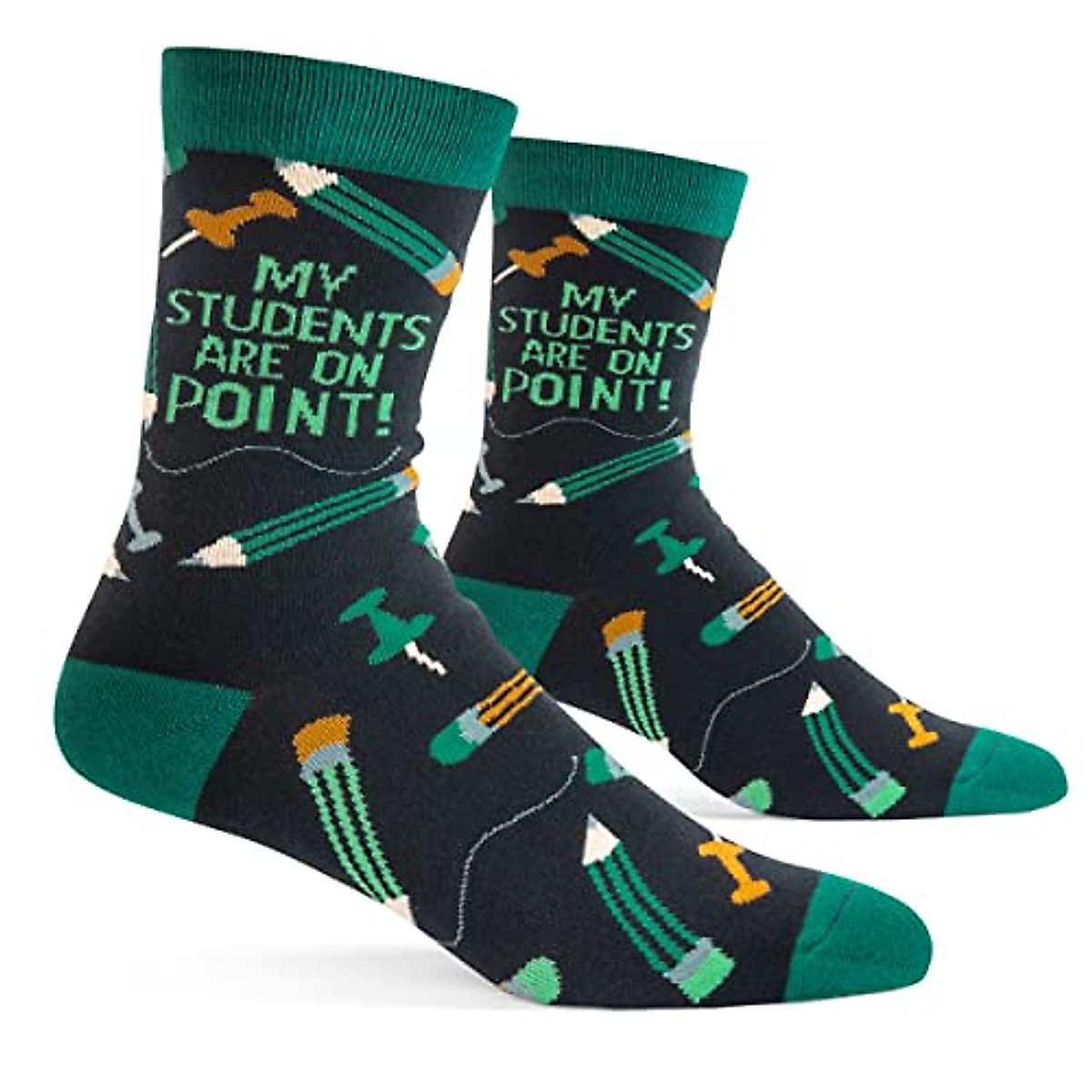 Funny Nerd Socks - Gift For Teachers, Students, Book Lovers, Math, Science Geeks (My Students Are On Point)