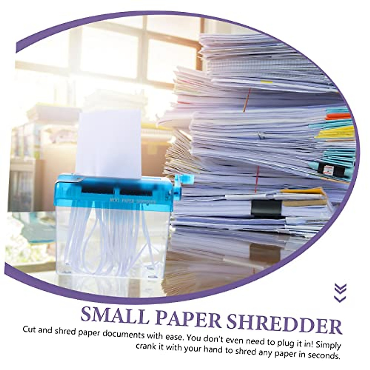 WATIIFUFU File Shredder Document Shredder Desktop Hand Shredder Paper Strip Cutter Paper shredders Cardboard Shredder Mini Desktop Shredder Small abs Office Household Products Hand Crank