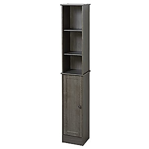 Zenna Home Bathroom Linen Tower, 5-Tier, Bathroom Storage, Gray