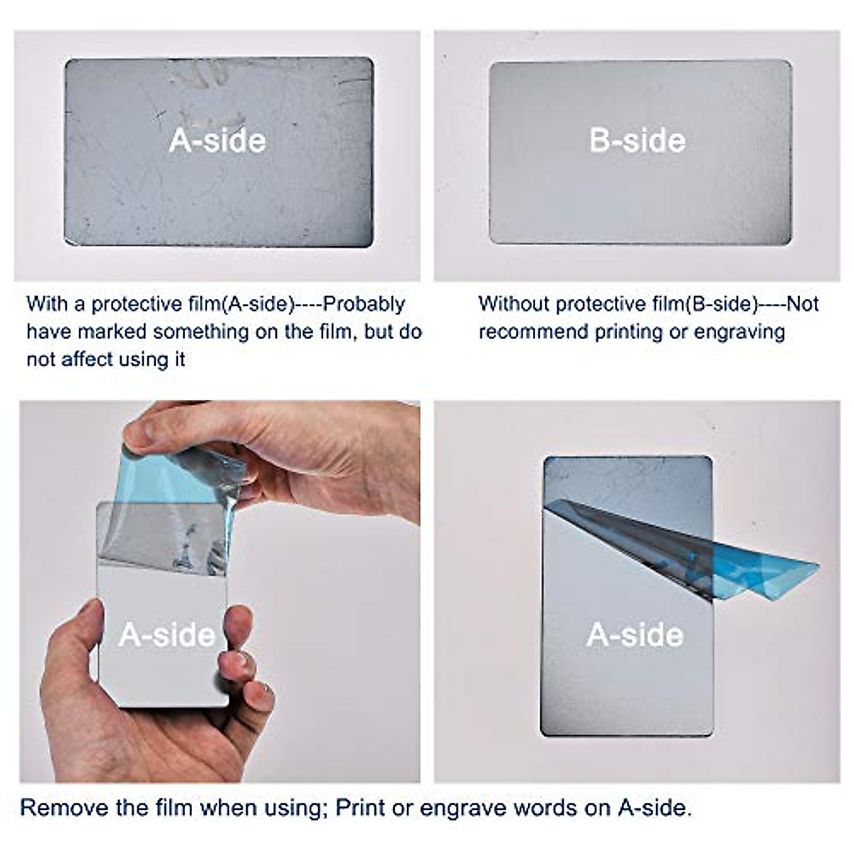 uxcell Blank Metal Card 100x60x0.4mm Brushed 201 Stainless Steel Plate for DIY Laser Printing Engraving Silver Tone 15 Pcs