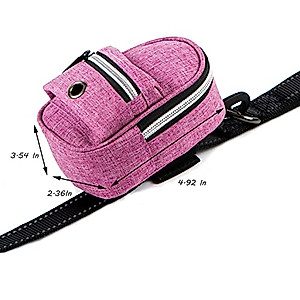 SUNNQ Dog Poop Bag Holder for Leashes, Dog Poop Bag Dispenser with Clip for Leash and Belt, Dog Treat Pouch for Training, Dog Waste Bag Holders for Walking Hiking Running Travel(Purple)