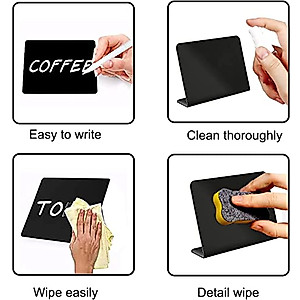 20 Pcs Mini Chalkboard Signs Set, BetterJonny Easy to Write and Wipe Out Food Chalkboard Signs for Parties Reusable Food Labels for School/Wedding/Birthday/Buffet/Party/Message Boards (4x3 inch)