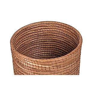 JOSE ARTESANO Pine Needle (Ocoxal) Waste Basket, 9.8 in x 9.8 in, Cylindrical, Wicker Trash Can, Natural, 100% Sustainable, Organic and Vegan
