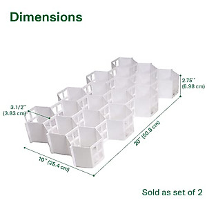 Bee Neat Honeycomb Drawer Organizer for Socks, Underwear, Panties, Belts, Ties, Christmas Ornaments - Underwear Drawer Organizer & Sock Organizers for Dresser Drawers - One Size