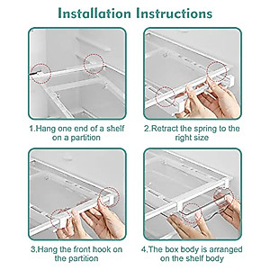 MDHAND Refrigerator Organizer Bins, Pull-Out Fridge Drawer Organizer Bins, Kitchen Refrigerator Pantry Organizer for Fruit and Vegetable, Fridge Organization fit for Fridge Shelf Under 0.6"