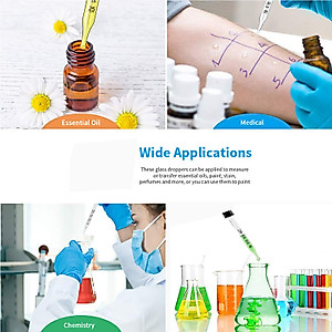 20pcs 1ml Glass Dropper,Essential Oil Dropper Pipette, Straight-Tip Calibrated Glass Medicine Dropper.