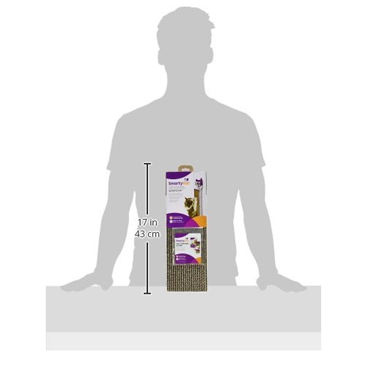 SmartyKat Scratch Up Corrugated Hanging Cat Scratcher, Catnip Infusion Technology - Brown, Single Wide