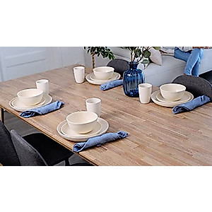 Wheat Straw Dinnerware Sets (16pcs) Beige-Unbreakable Microwave Safe-Lightweight Bowls, Cups, Plates Set-Reusable, Eco Friendly,Dishwasher Safe,Wheat Straw Plates,Wheat Straw Bowls, Cereal Bowls