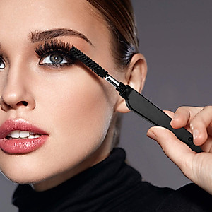 Hicarer 5 Pieces Folding Eyebrow Comb Stainless Steel Grooming Brush and Eyelash Separator Mascara Applicator with Storage Bag for Making Up Supplies