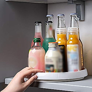 Lazy Susan Organizer Non Skid Lazy Susan Turntable for Cabinet, Pantry Organization and Storage, Kitchen, Fridge, Bathroom, Under Sink Organizer, Spice Rack (Small 25 * 3.1cm)