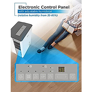 BLACK+DECKER 4500 Sq. Ft. Dehumidifier with Built-In Drain Pump for Continuous Drainage, for Large Spaces and Basements, Energy Star, Digital, BD50PMWSA, White