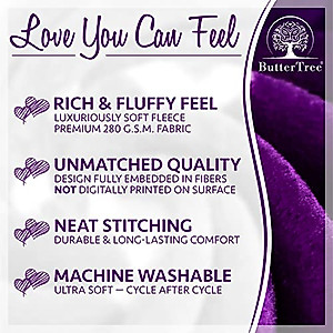 ButterTree Mom and Wife Blankets, Throw Blankets 65" x 50" (2-Pack, Purple)