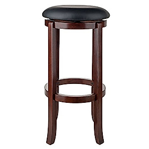 Winsome Walcott Swivel Bar Stool, 30", Walnut
