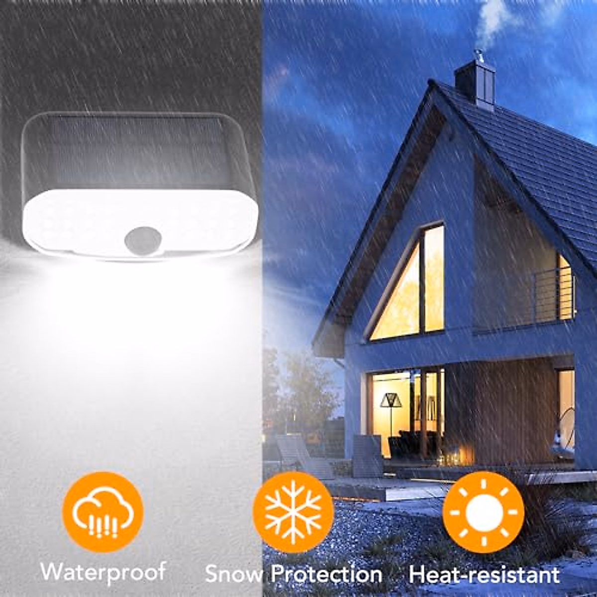 Solar Lights Outdoor 2 Pack Solar Motion Sensor Security LED Lights,3 Lighting Modes IP65 Waterproof Wireless Solar Wall Lights,Bright for Patio Front Door Garage Garden Fence Yard Deck(Daylight)