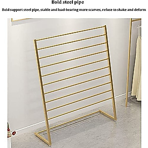 Clothing Store Scarf Display Stand Metal Hijab Hangers, Modern Commercial Silk Scarf Blanket Rack, Floor -Standing Sheets Belt Suit Pants Hanging Rack, Closet Racks for Hanging Clothes