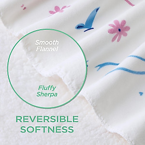 Bedsure Fleece Throw Blanket for Toddler Girls, Pattern Sherpa Kids Blanket with Pink Bow Butterfly, Warm Soft College Dorm Room Essential for Teen as Gift, Plush Blanket for Sofa Bed, 50x60