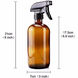 Amber Glass Spray Bottles,500ml Brown Glass Spray Bottles,Empty Amber Glass Spray Bottles With Labels - 17oz Trigger Sprayer Glass Bottles Amber Spray Bottle