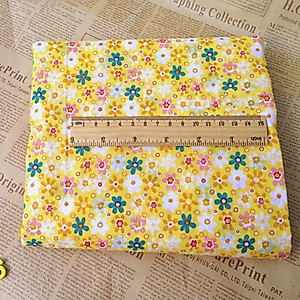 7Pcs Multicolor Cotton Craft Fabric Bundle Squares Patchwork DIY Sewing Scrapbooking Quilting Floral Dot Pattern Craft and Hobby Fabric 10" x 10" (25cm x 25cm)