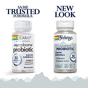 SOLARAY Mycrobiome Probiotic Colon Formula | Formulated to Support Healthy Intestinal & Colon Function, Immunity & More | 50 Billion CFU | 30 VegCaps