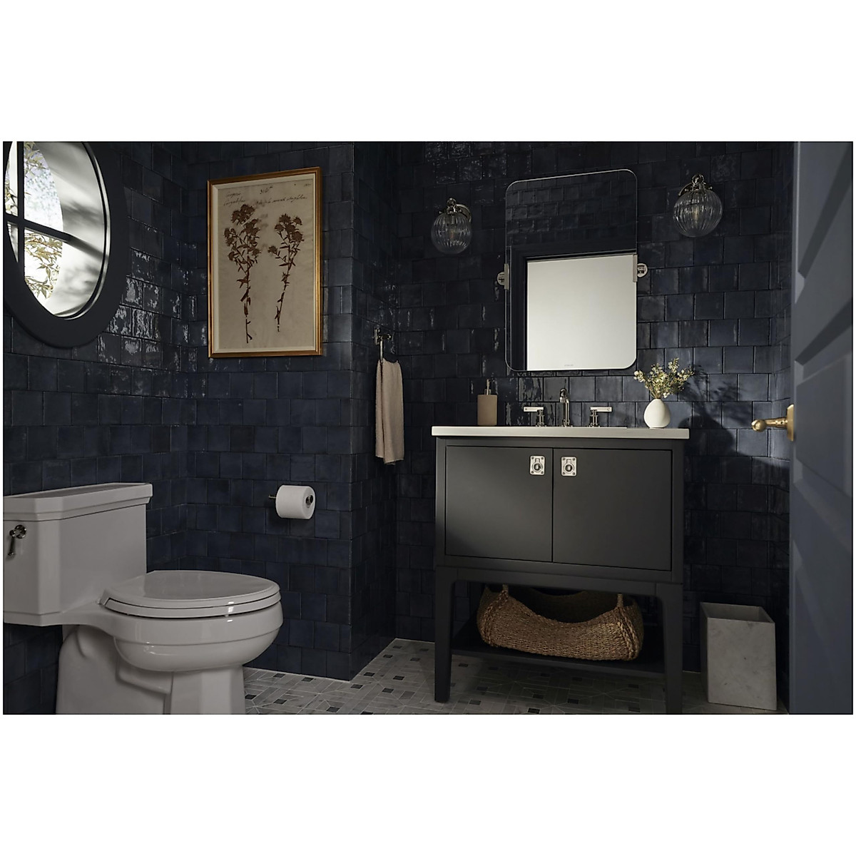Kohler K35929-BL Castia by Studio McGee Wall Mounted Pivoting Toilet Paper Holder Matte Black
