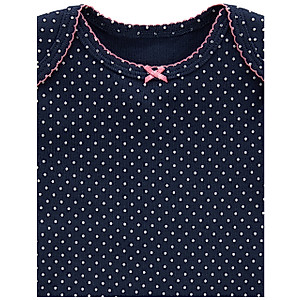 Simple Joys by Carter's Baby Girls' 5-Pack Long-Sleeve Bodysuit, Mint Green/Navy Dots/Pink/Butterflies/Floral, 18 Months