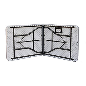 Correll CP3072FM Light Weight Blow Molded Fold in Half Table, For Easy Transportation, Rectangular, 30"x72", Gray Granite