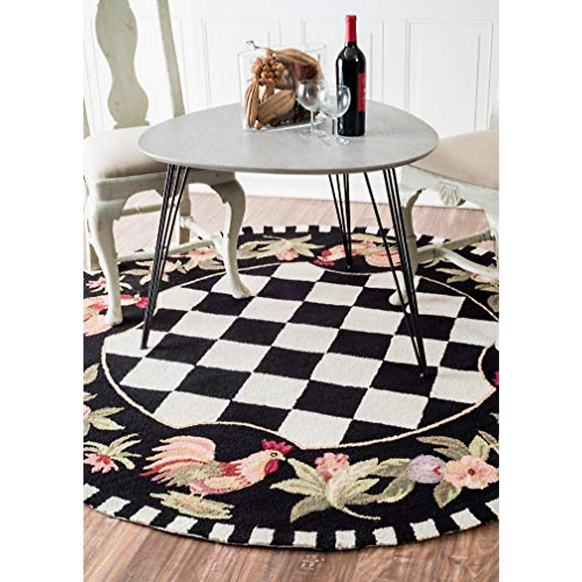 nuLOOM Farmhouse Rooster Area Rug, 3' 6" x 5' 6", Black