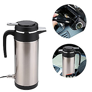 Car Kettle Boiler 450ml Car Heating Travel Cup Stainless Steel Mug Car Coffee Cup Warmer with DC 12V Charger for Car