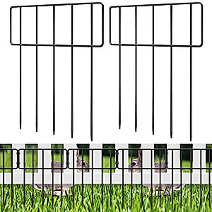 Bepatio Animal Barrier Fence 10"L x 16.7"H 24Pcs Decorative Garden Fence for Dogs Digging Fence Barrier Garden Fencing Metal Flower Bed Fence Small Dog Fences for The Yard Outdoor