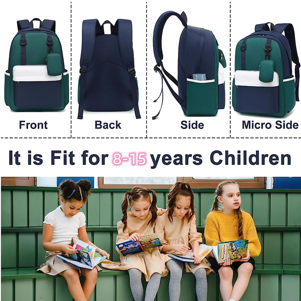 Bluboon Girls Womens College Laptop Backpack Cow Print School Bookbag Travel Rucksack School Bag with USB Charging Port for High School